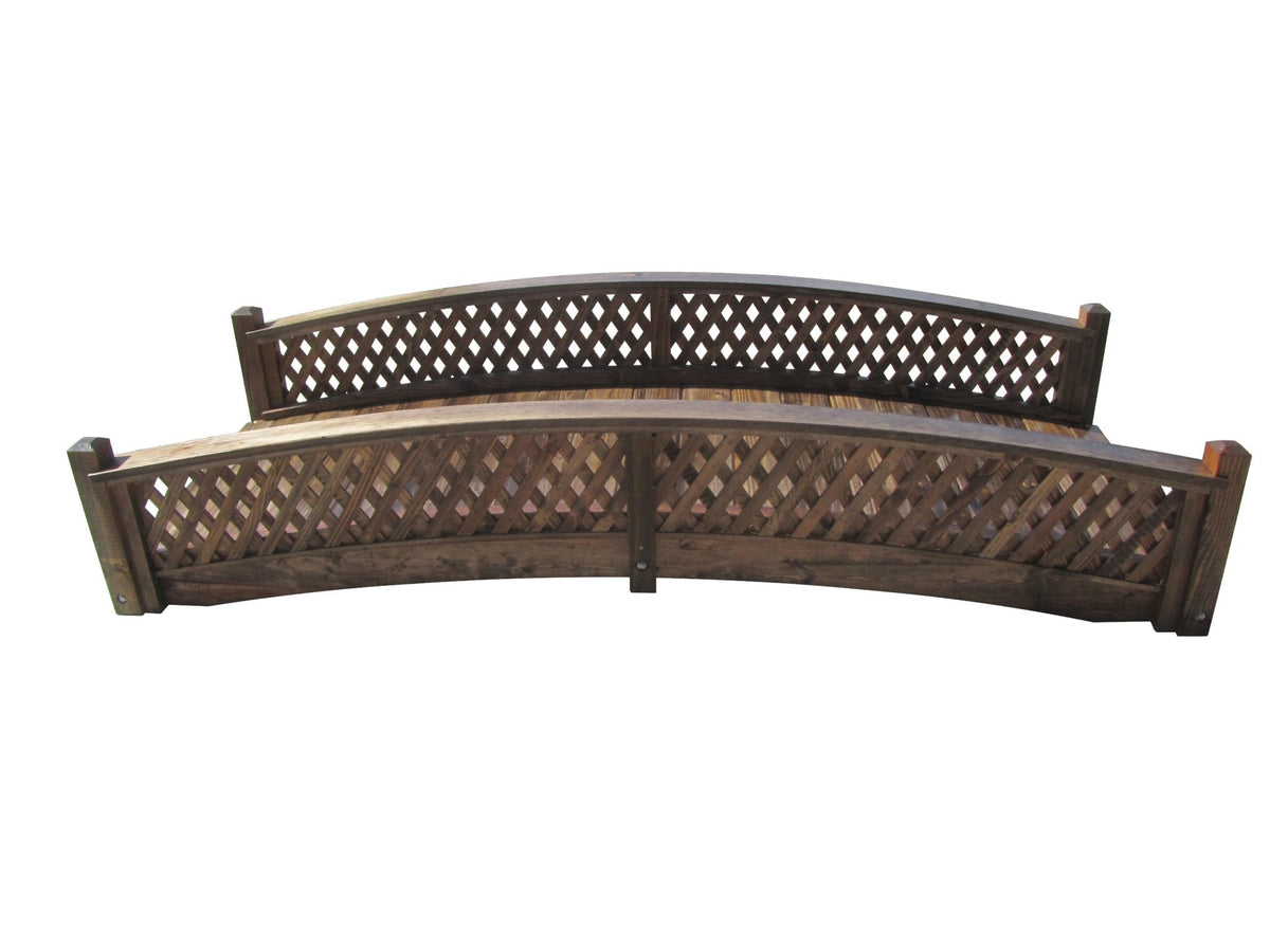 Wood Pond Bridge with Diamond Lattice Railings 8 ft. – SamsGazebos ...