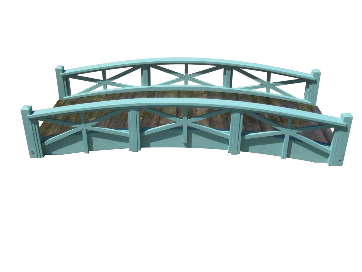 Chelsea Garden Bridge 8 ft Arched Wooden Trellis Railings – SamsGazebos ...