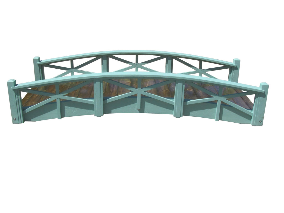 Chelsea Garden Bridge 8 ft Arched Wooden Trellis Railings – SamsGazebos ...