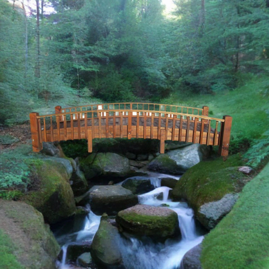 12 ft Commercial Grade Garden Bridge | Arched 29.5 in Medium Rails ...