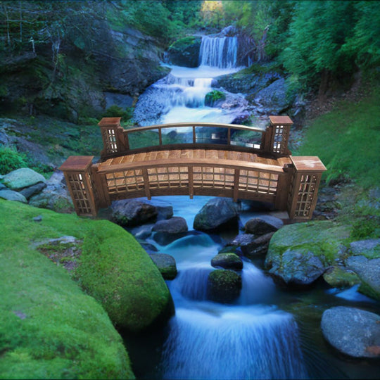 Pond Bridge 7 ft.- SamsGazebos Handcrafted Garden Structures