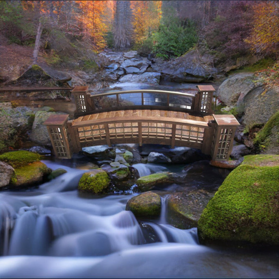Pond Bridge 7 ft.- SamsGazebos Handcrafted Garden Structures