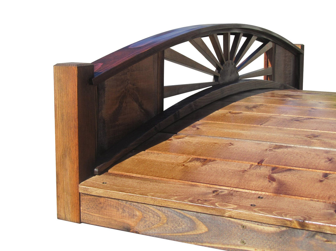Sunburst Wooden Backyard Bridge 6 ft Southwest Style Railings ...