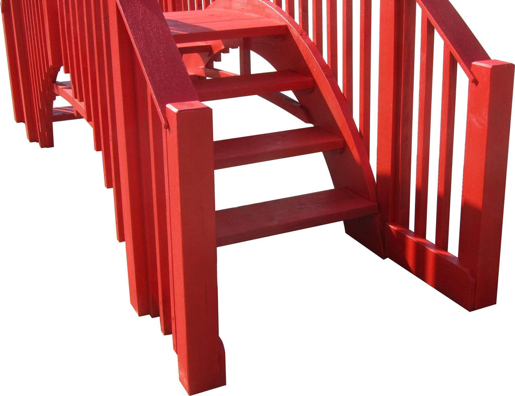 8 ft Wooden Garden Bridge Stair entry