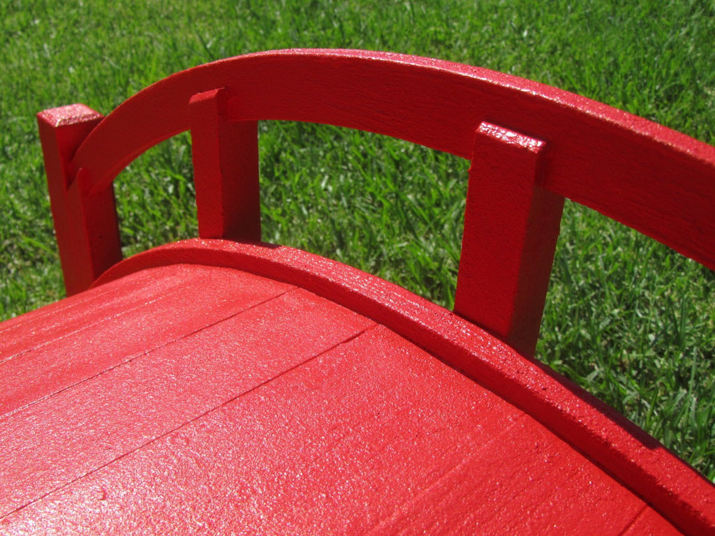 Miniature Garden Bridge 25 Inches Red closeup