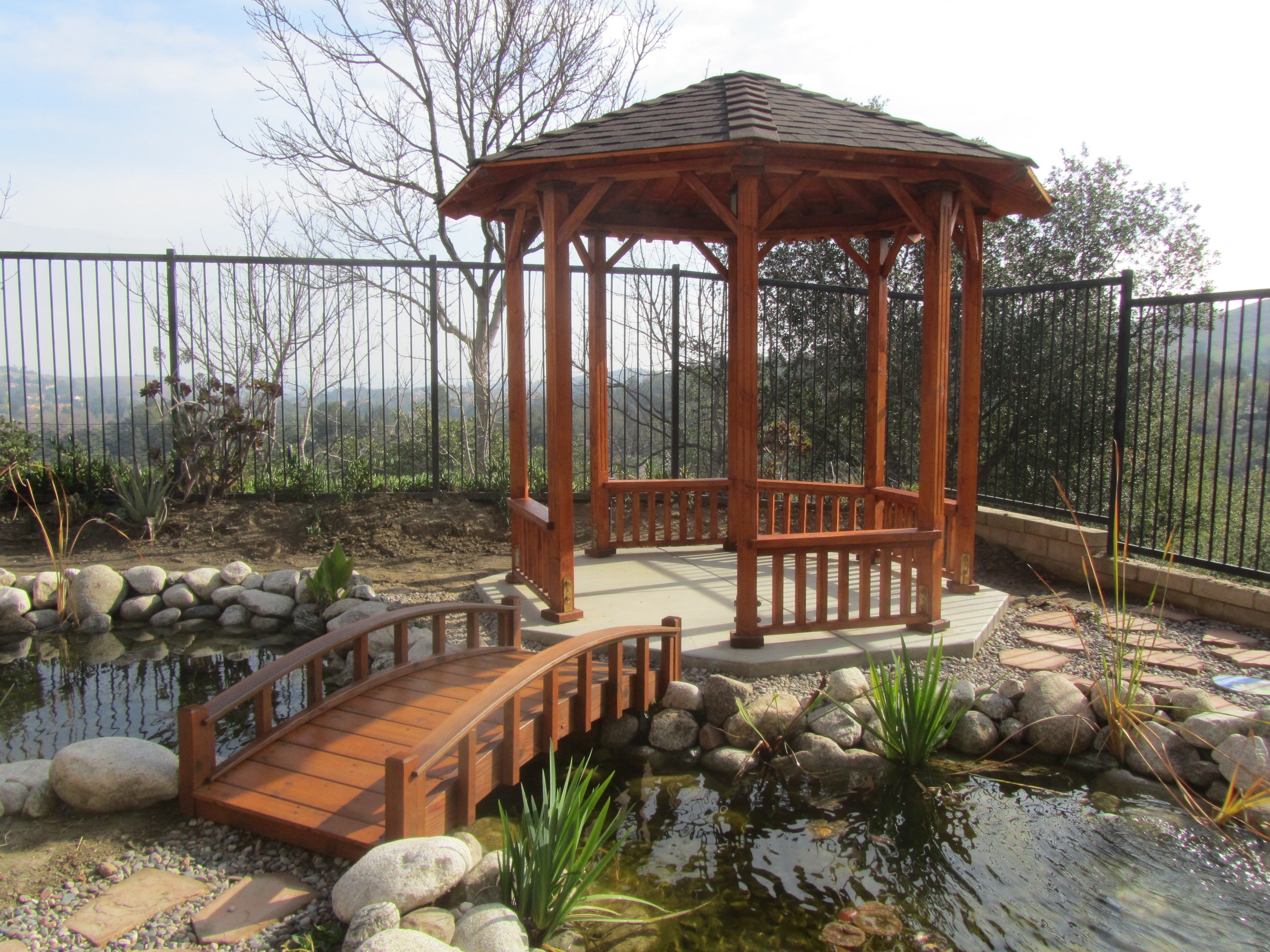 Japanese Koi Pond Bridge
